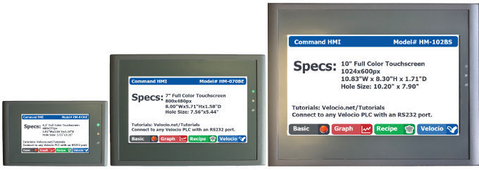 IHM com touch screen - HM series - Velocio Networks - embutida / 1920 x 1080 / 1024 x 600