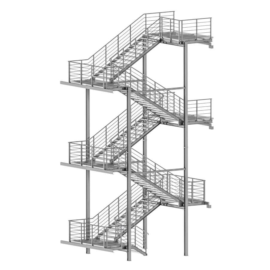 Escada fixa reta - TLC - em caracol / metálica / de resgate