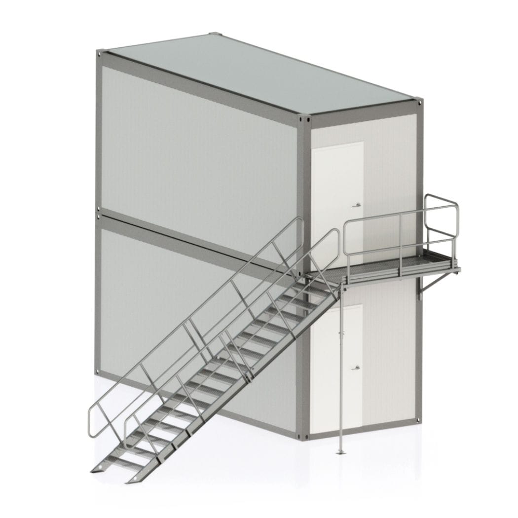 Escada fixa reta - TLC - para ambiente externo / de alumínio / em aço