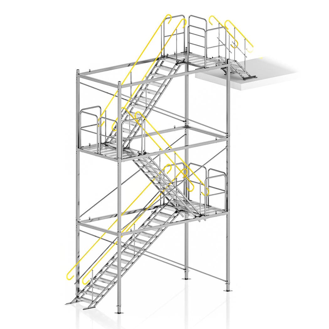Escada fixa reta - TLC - para ambiente externo / metálica / de obras