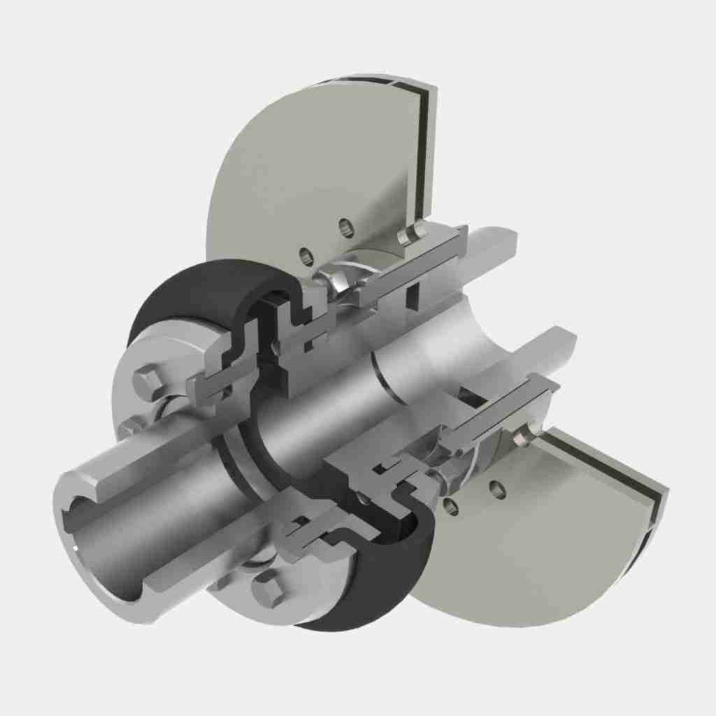Acoplamento flexível - D series - UNE - de mola / para eixo / para bomba