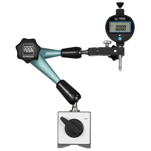 Suporte para relógio comparador com base magnética e chave liga/desliga ...