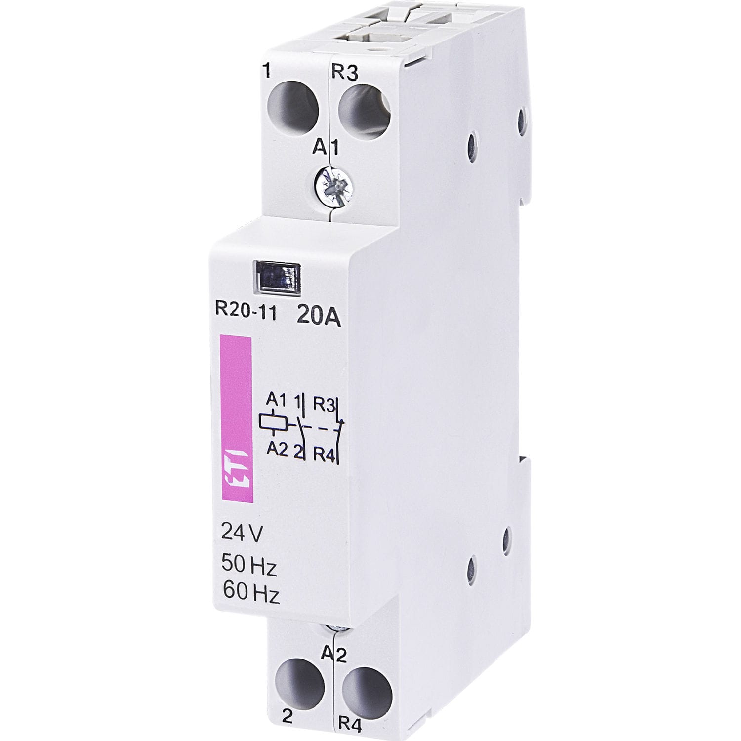 Contator modular - 002461221 - ETI - CA / monofásico / para trilho DIN