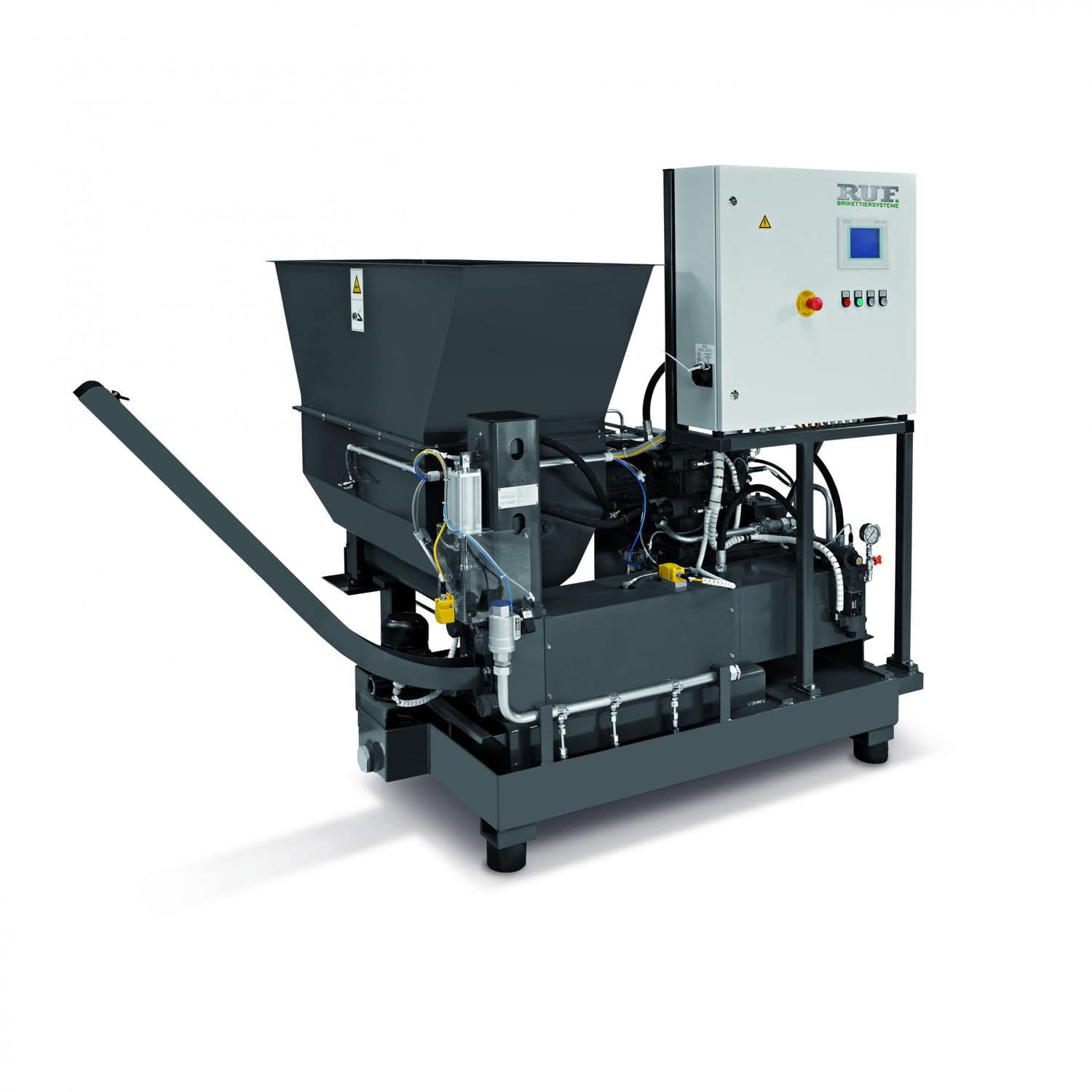 Briquetadeira para lama de retífica - RUF. BRIQUETTING SYSTEMS - hidráulica