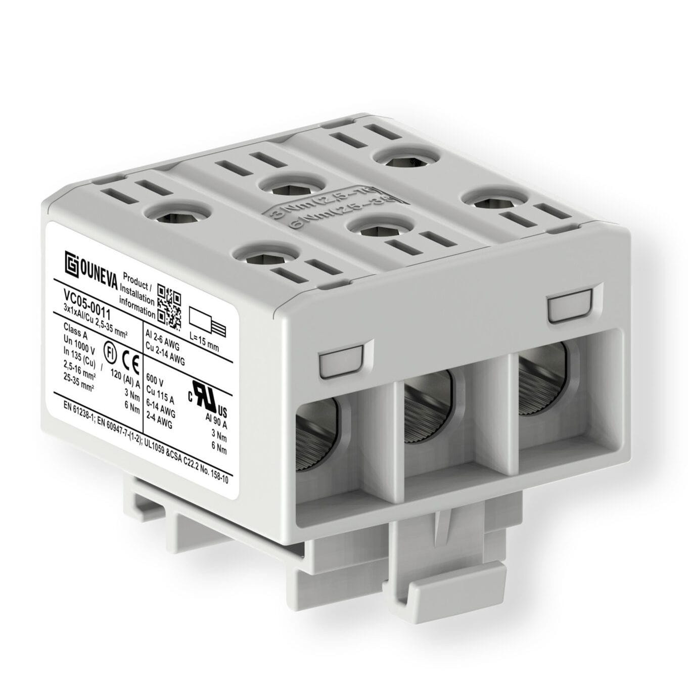 Borne de potência - VC05-0011 - ZELEC - para trilho DIN / com ligação ...