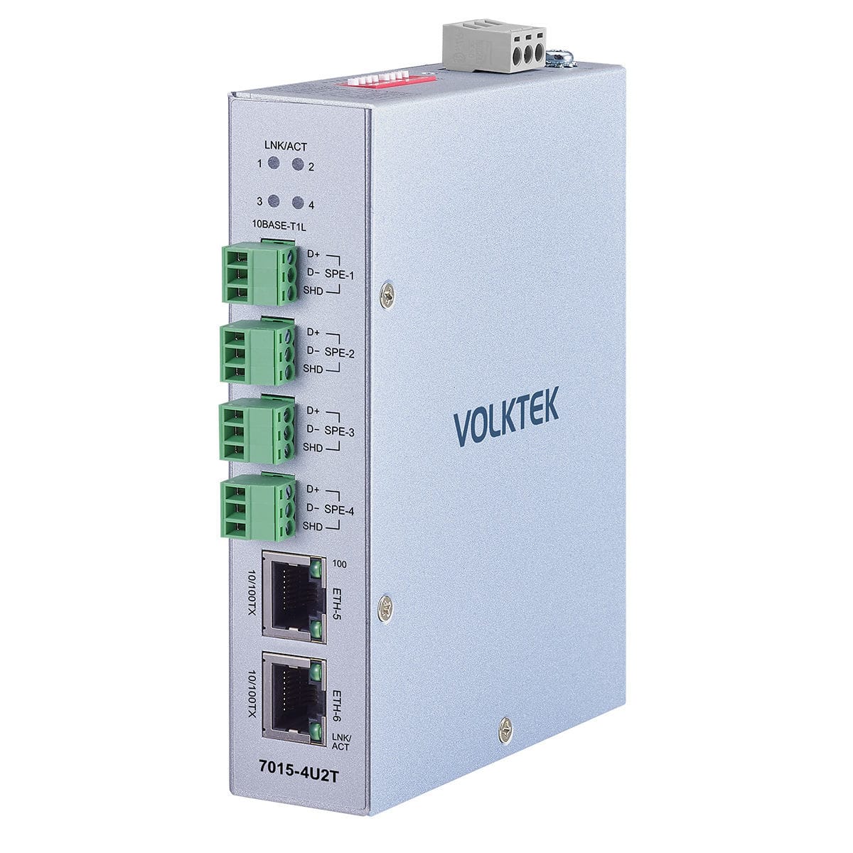 Switch de rede não gerenciável - 7015-4U2T-T1L - Volktek - 6 portas ...