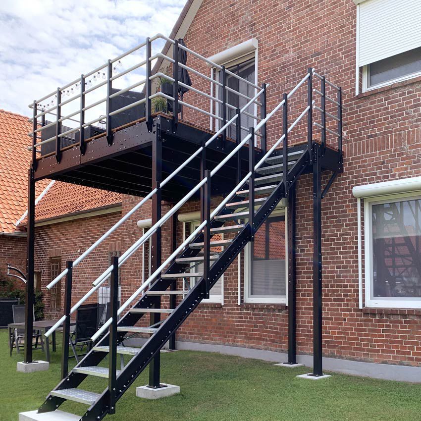 Escada fixa reta - 35000-NP - TECRO - para ambiente externo / íngreme ...