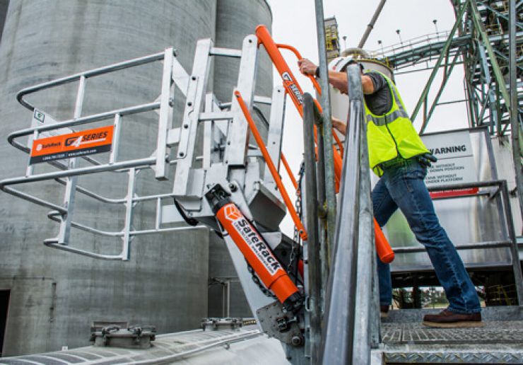 Escada fixa reta - G4 SAS series - Safe Rack - metálica / com barras de ...