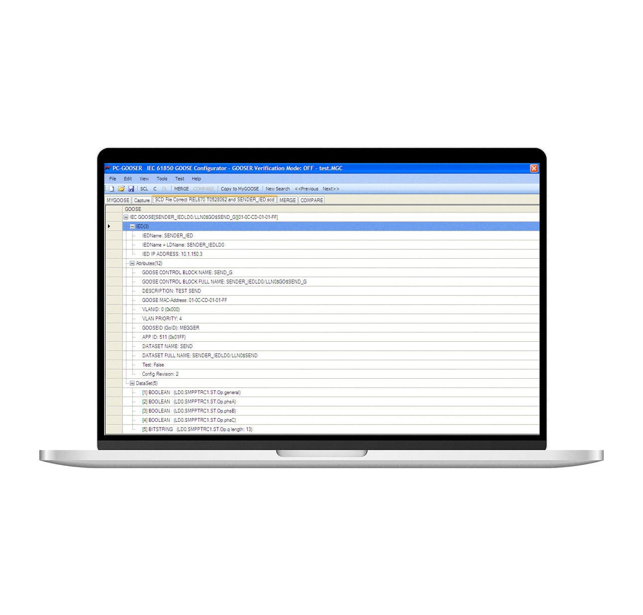 Software de gestão de dados técnicos - MGC – Megger GOOSE Configurator - MEGGER - para ...