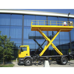Plataforma elevatória tipo tesoura montada em caminhão - Todos os ...