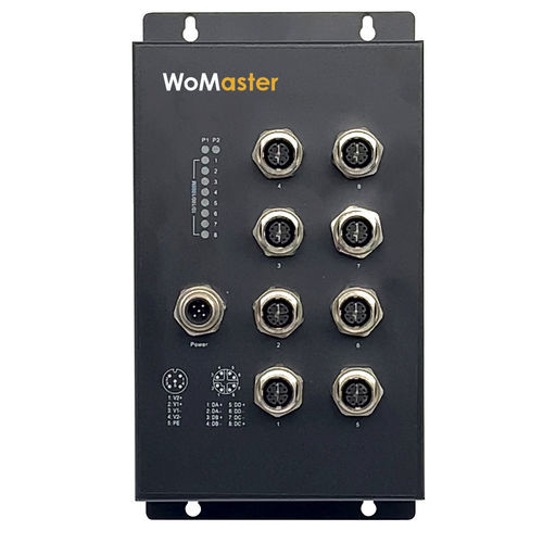 Switch de rede com conector M12 - MS208 - WoMaster - não gerenciável / 8 portas / Gigabit Ethernet