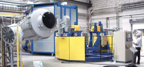 Máquina de rotomoldagem tipo shuttle - ROTOSWING - Caccia Engineering S.r.l.